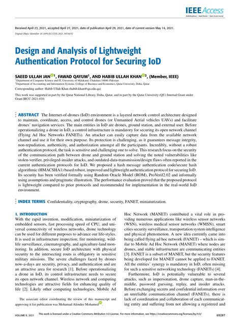 PDF Design And Analysis Of Lightweight Authentication Protocol For