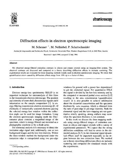 Pdf Diffraction Effects In Electron Spectroscopic Imaging Dokumen Tips