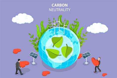 탄소 중립성의 3d 이소메트릭 플랫 벡터 개념적 일러스트레이션 탄소 중립에 대한 스톡 벡터 아트 및 기타 이미지 탄소 중립 하트 모양 온실 가스 Istock