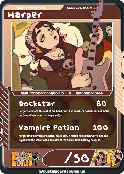 Harper Holographic Trading Card Tandborstee Customcardsbyhorus