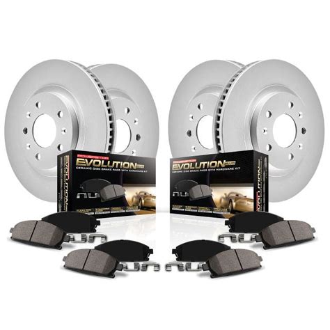 Powerstop Front And Rear Geomet Coated Brake Rotor And Pad Kit Fits