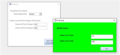 pass information back from called form access world forums