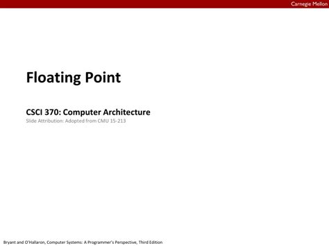 Ppt Floating Point Csci 370 Computer Architecture Slide Attribution
