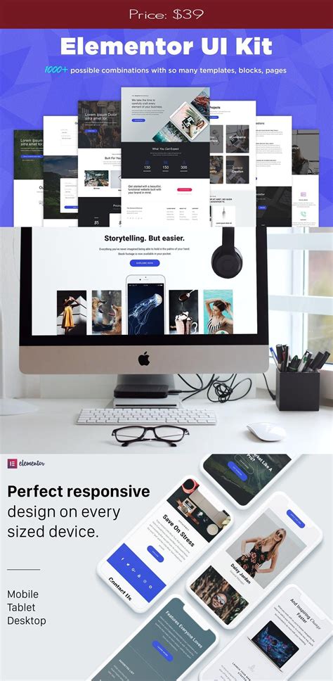 Elementor Ui Kit Templates Blocks Ui Kit Web Design Projects Templates
