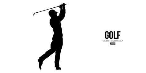 흰색 배경에 골프 선수의 추상 실루엣 골퍼 남자가 공을 친다 벡터 일러스트 레이 션 골프에 대한 스톡 벡터 아트 및 기타 이미지