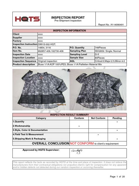 Sample Report For Dress Pdf Packaging And Labeling Seam Sewing