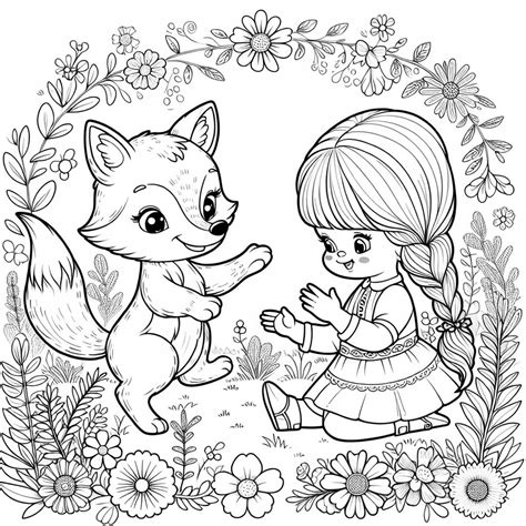Cute Fox Girl Coloring Pages 2025