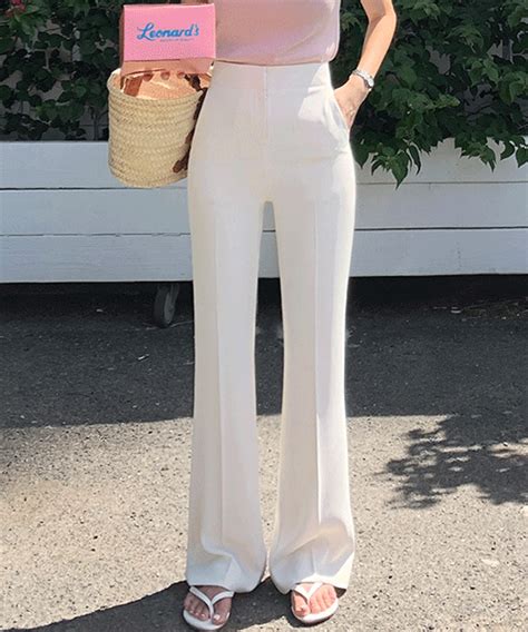 💛당일발송💛찰랑 여름 세미 부츠컷 슬랙스 Pt하객룩 에이블리