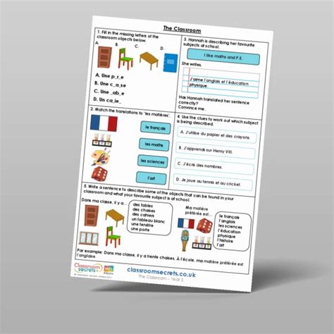 Year 3 The Classroom Main Activity Resource Classroom Secrets