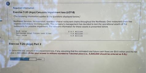 Solved Required Information Exercise 7 20 Algo Calculate Chegg Com