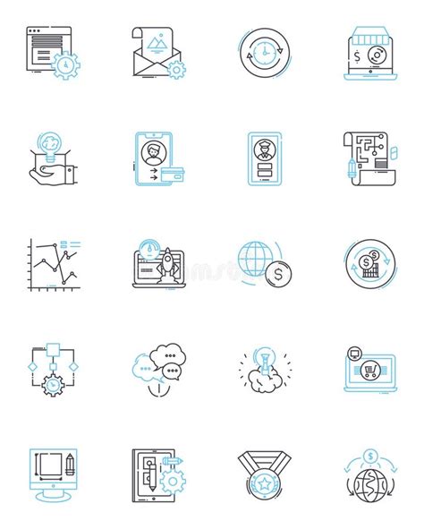 Business Structure Linear Icons Set Hierarchy Organization Management Leadership Strategy