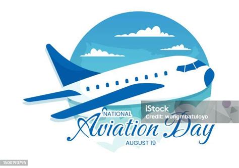 하늘색 배경이 있는 비행기 또는 플랫 만화 손으로 그린 템플릿에 미국 국기가 있는 비행기의 내셔널 항공의 날 벡터 일러스트레이션 0명에 대한 스톡 벡터 아트 및 기타 이미지
