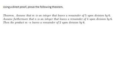 Solved Using A Direct Proof Prove The Following Theorem Chegg Com