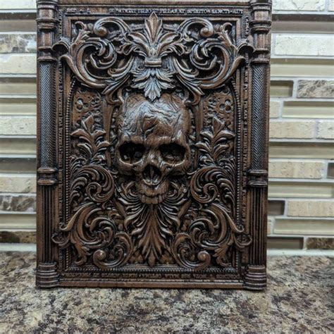 Skull Carved Panel Made Of Wood Wood Wall Art Carved Skull Of Wood