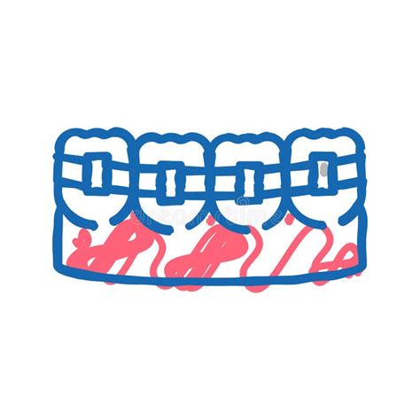 Teeth Braces Icon Doodle Illustration Stock Illustration Illustration Of Color White 378225786