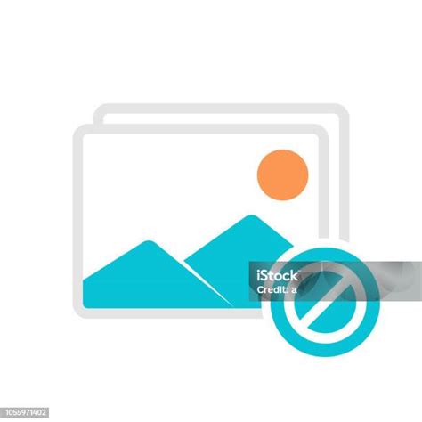 이미지 갤러리 아이콘 기호입니다 벡터 일러스트 레이 션의 이미지 사진 및 앨범 의미 개념 하지 허용 기호 그림 아이콘 및 블록 금지 금지 기호 0명에 대한 스톡 벡터 아트