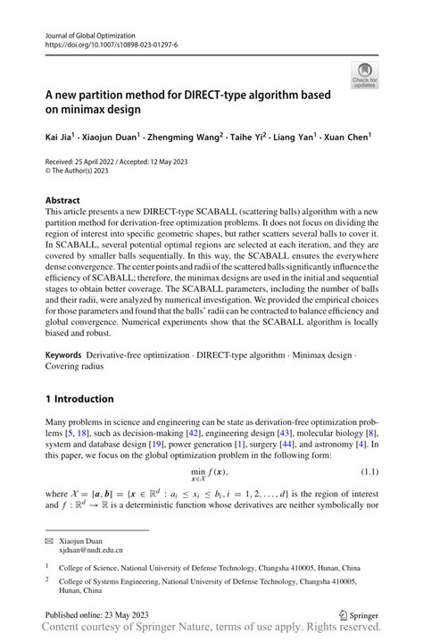 Pdf A New Partition Method For Direct Type Algorithm Based On Minimax