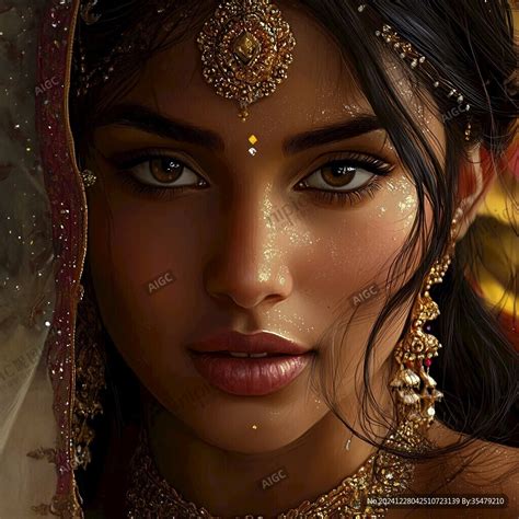 Ai创作图写实人物插画 印度美女油画 古印度女神 数字肖像插画 Cg插画 Cg绘画作品 女印度文化 拉克西米姬女神 Cg绘画 Cg头像 维吾尔美女插画 阿育王头像 印度美女 泰姬 Cg美女