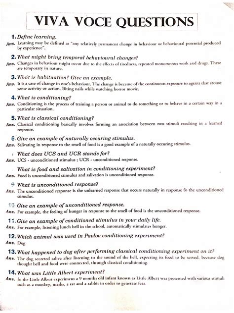 Viva Questions Learning Pdf