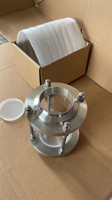 SS L Sanitary Inline Tube Cross Type Tubular Low Pressure Flow Indicator For Pipe And Tank