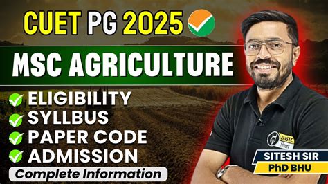 Cuet Pg 2025 Bhu Msc Agriculture Eligibility Syllabus Paper Code Admission Youtube