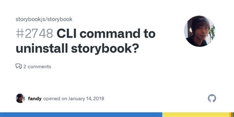 cli command to uninstall storybook · issue 2748 · storybookjs