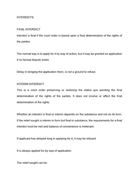 Interdicts Pdf Injunction Damages