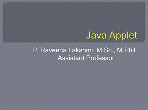 applet life cycle pptx