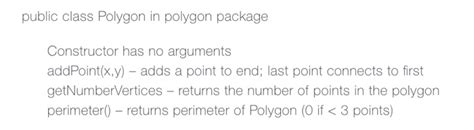 Solved Public Class Polygon In Polygon Package Constructor