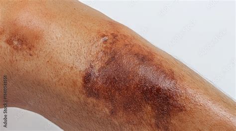 Chronic Venous Ulcer With Hyperpigmentation On The Lower Leg
