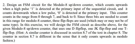 2 Design An FSM Circuit For The Modulo 8 Up Down Chegg Com