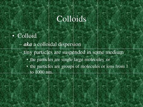 PPT Colloids PowerPoint Presentation Free Download ID