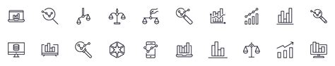 Business And Analytics Symbols Drawn With Black Thin Line Editable Stroke Simple Linear