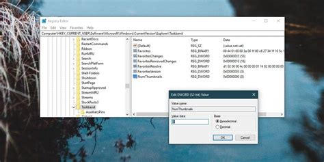 how to replace taskbar previews with list view on windows 10