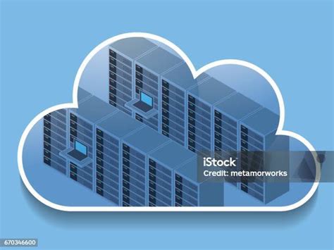 เซิร์ฟเวอร์ข้อมูลในไอคอนคลาวด์ไอคอนคลาวด์คอมพิวติ้งภาพประกอบเวกเตอร์ ภาพประกอบสต็อก ดาวน์โหลด
