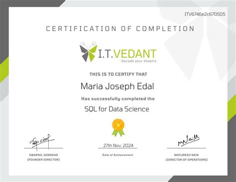 Datascience Sql Continuouslearning Itvedant Professionalgrowth