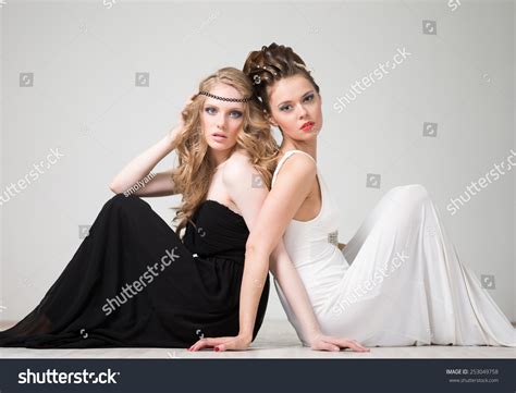 Two Sexy Female Models Posing Studio Stock Photo 253049758 Shutterstock