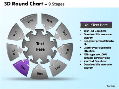 PowerPoint Design Diagram Pie Chart With Arrows Ppt Theme