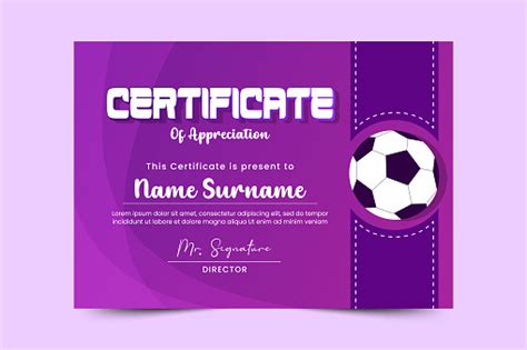 축구 토너먼트 스포츠 이벤트 인증서 디자인 템플릿 간단하고 우아한 디자인 Championship에 대한 스톡 벡터 아트 및 기타 이미지 Championship