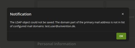 Problemcant Set External Private Mail Address For A User