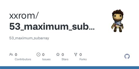 Github Xxrom53maximumsubarray 53maximumsubarray