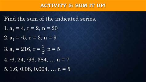Geometric Sequence And Seriespptx Physics Science