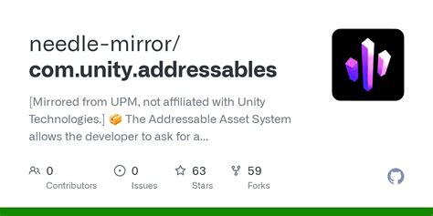 GitHub Needle Mirror Unity Addressables Mirrored From UPM Not