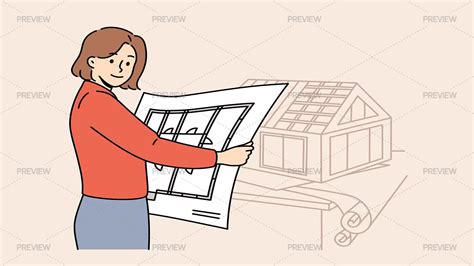 Architect Creating Engineering Plans And House Models Graphics
