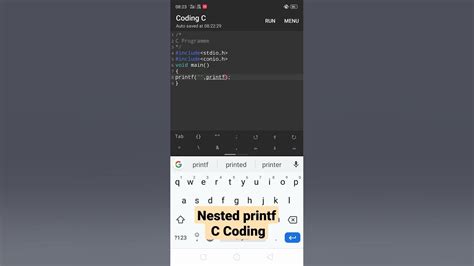 C Coding Tricks Nested Printf Shorts Youtube