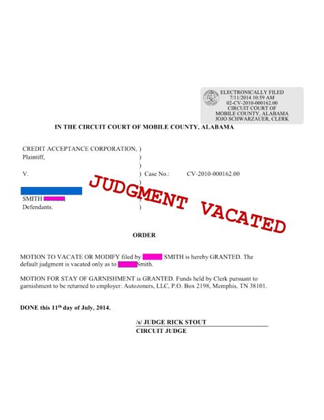 19000 Default Judgment Vacated Alabama Collection Defense Attorney