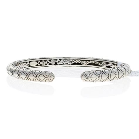 John Hardy Legends Naga Lava Black Sapphire Kick Cuff Bracelet Sterling