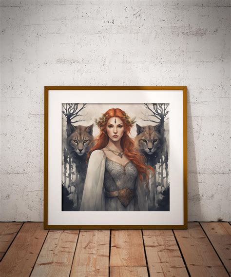 Goddess Freya Print Norse Mythology Witchcraft Art Print Watercolor