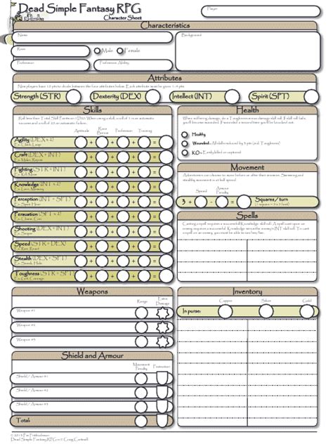 rpg character sheets pdf templates download fill and print for free