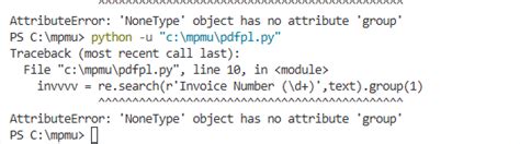Arch Give Error Attributeerror Nonetype Object Has No Attribute Group Using